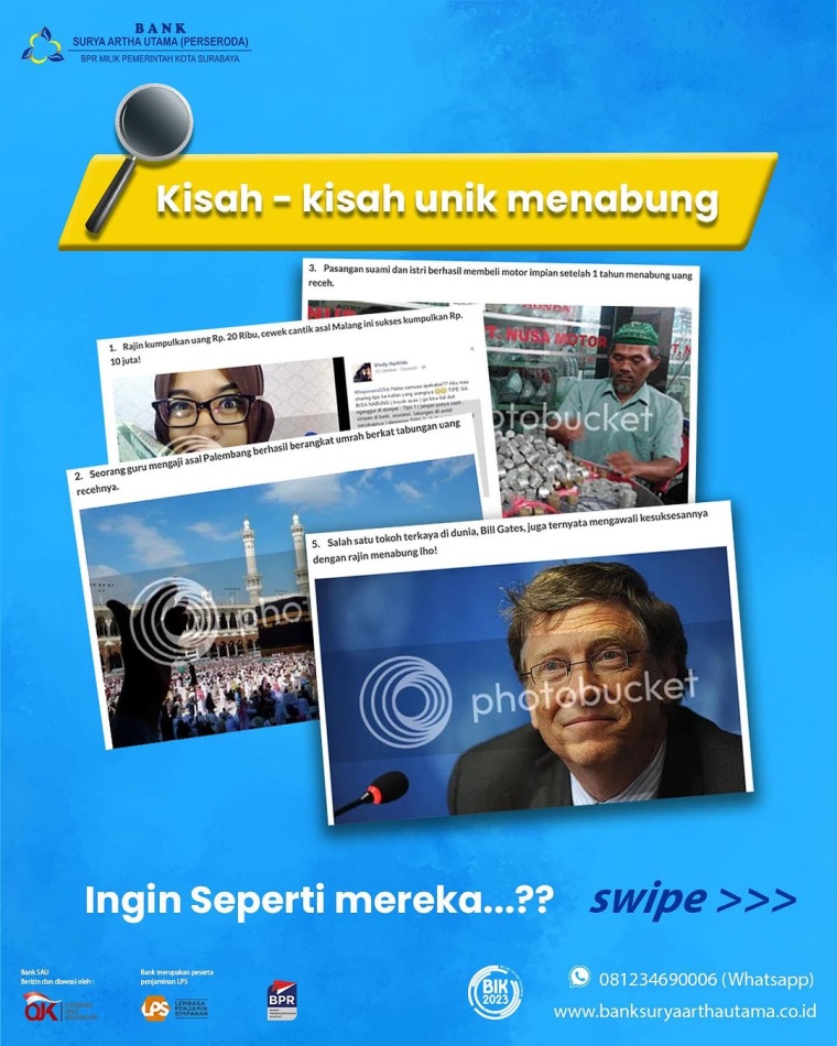 Kisah-Kisah Unik Menabung – PT BANK SURYA ARTHA UTAMA PERSERODA Kisah-Kisah Unik Menabung – PT BANK SURYA ARTHA UTAMA PERSERODA